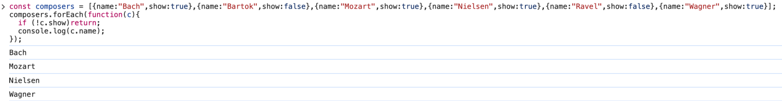 JavaScriptのforEachでcontinueする方法